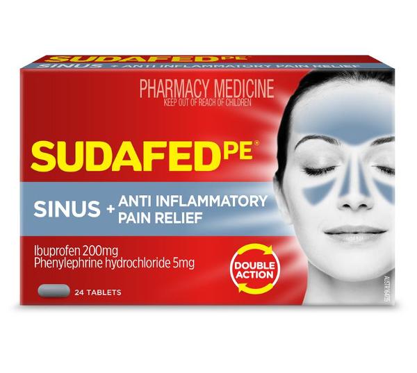 Sudafed PE Sinus + Anti-Infl + Pain Relief 24 (24) - Chemisell Pty Ltd